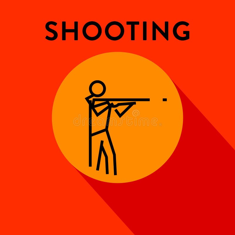Modern Shooting Icon with Linear Vector Stock Illustration ...
