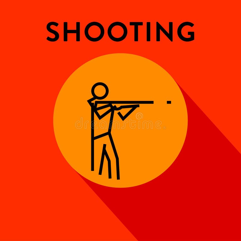 Modern Shooting Icon with Linear Vector Stock Illustration ...