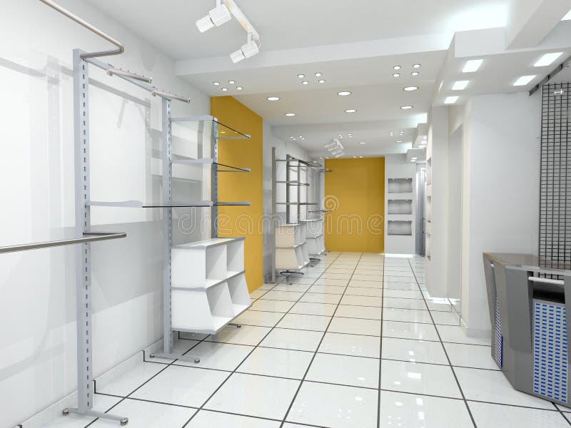 Shop interior stock image. Image of modern, shops, wall - 1297539