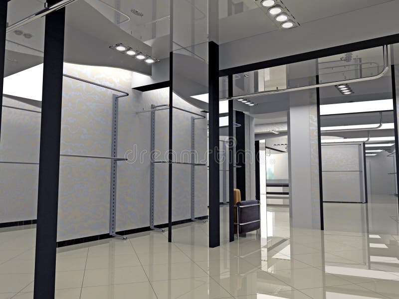 Modern shop Interior stock photo. Image of ceiling, architecture - 1231906