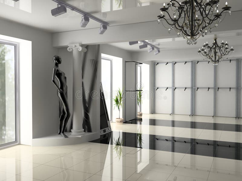 Modern Shop Interior stock image. Image of shopping, blue - 3741157