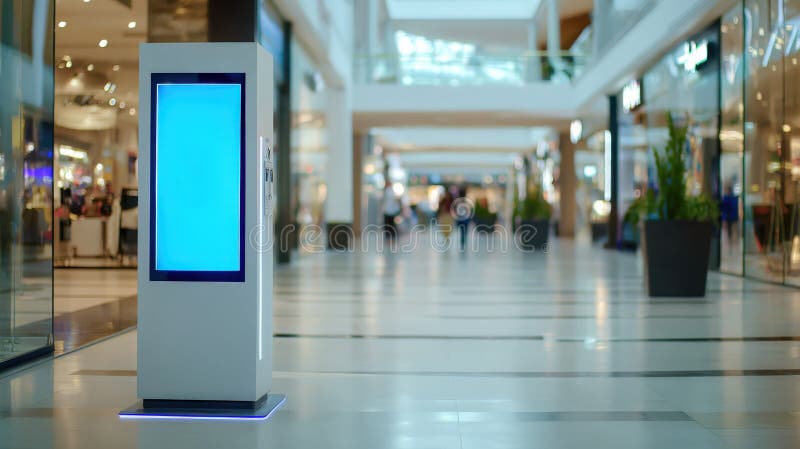 Generative AI Modern Shopping Mall Corridor with Digital Directory and ...