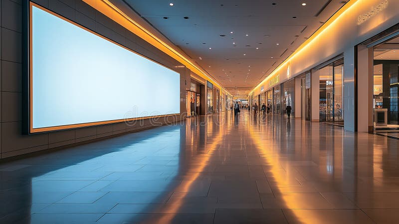 High End Shopping Mall Interior Bright Lighting Polished Floors Stock ...
