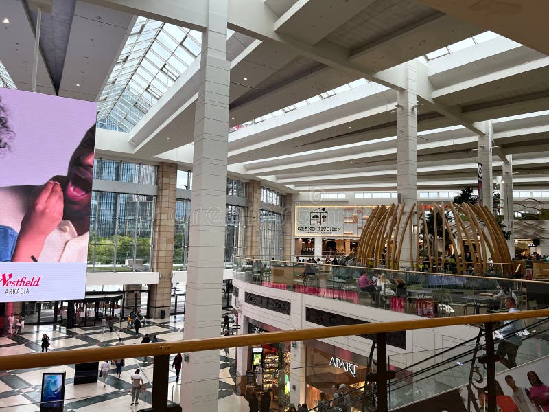 Modern Shopping Mall with Glass Ceiling, View from Inside Editorial ...