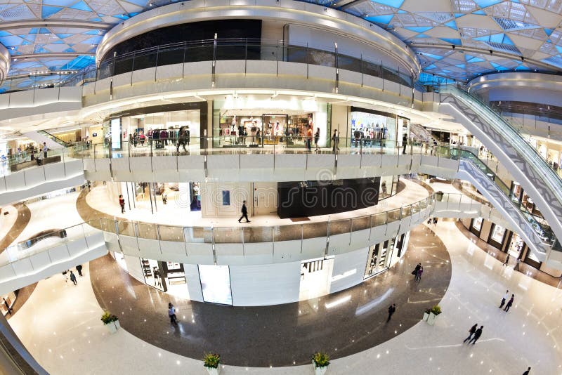 Modern mall stock image. Image of rush, multilevel, center - 17877545