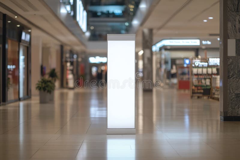 Modern Shopping Mall Interior with Bright Display Board and Retail ...