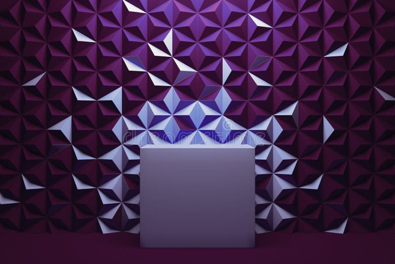 3D Violet Geometric Abstract Background for Futuristic Designs Stock ...