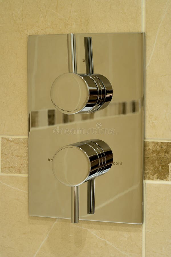 Modern shower controls stock photo. Image of control, chrome - 3393326