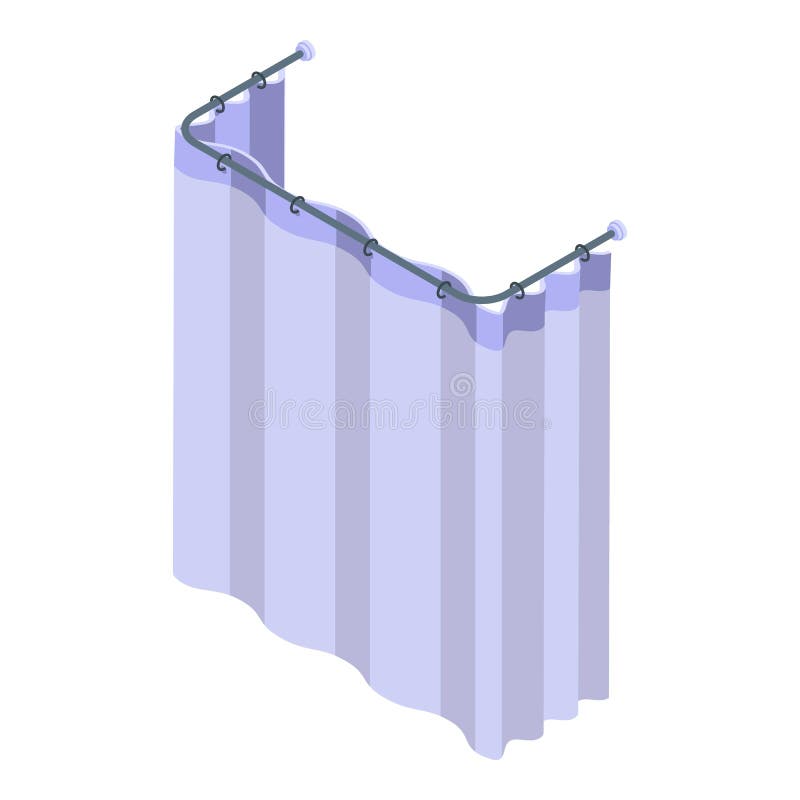 Modern Shower Curtain Icon, Isometric Style Stock Vector - Illustration ...