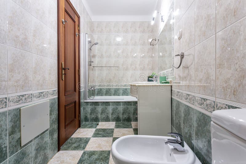 Modern Shower Room with a Booth. European Hotel Design. Stock Photo ...