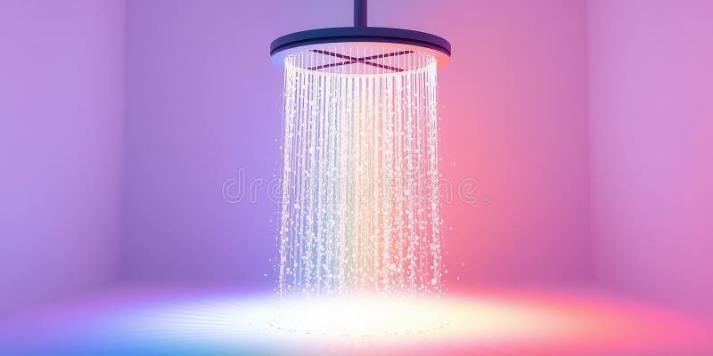 Modern Shower Splash Effect a Glowing 3D Particle Backdrop for a Clean ...