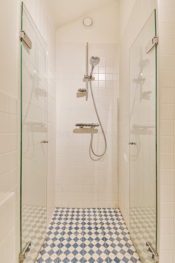 Modern shower stall stock photo. Image of clean, house - 239459722