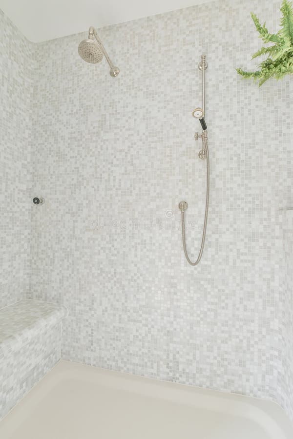 Modern shower stall stock photo. Image of residential - 226636112