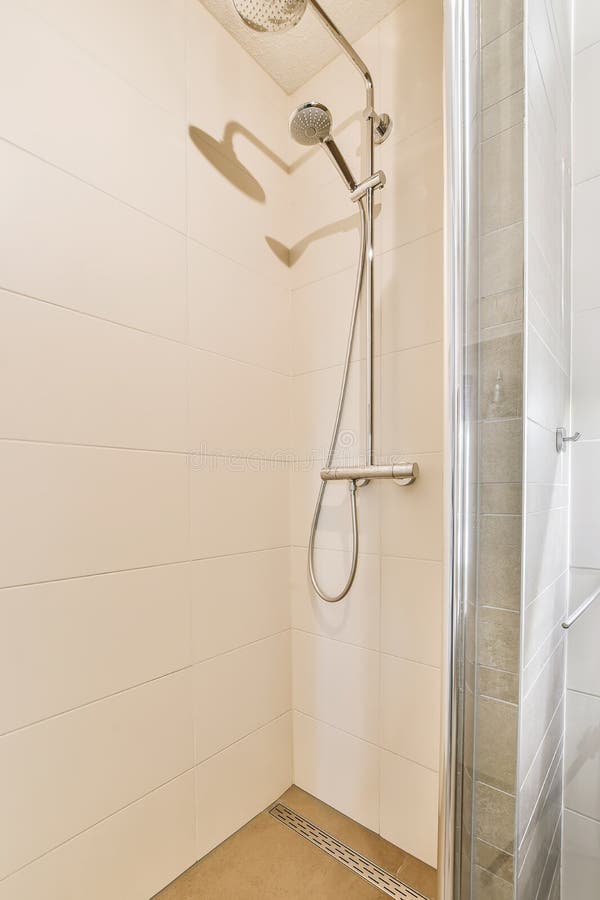 Modern shower stall stock photo. Image of apartment - 228530976