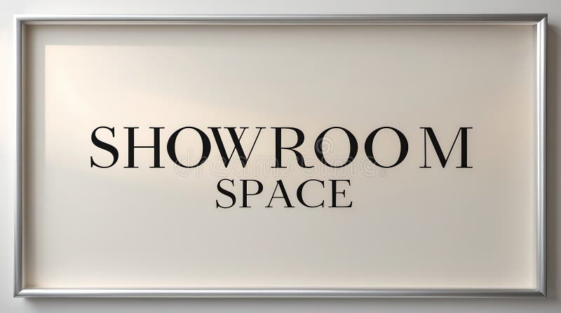 Modern Showroom Space Sign Displayed in a Sleek Frame Stock Photo ...