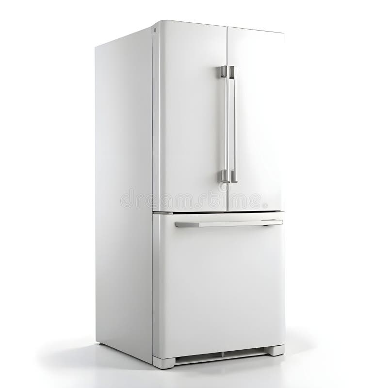 Modern Side by Side Stainless Steel Refrigerator. Fridge Freezer on a ...