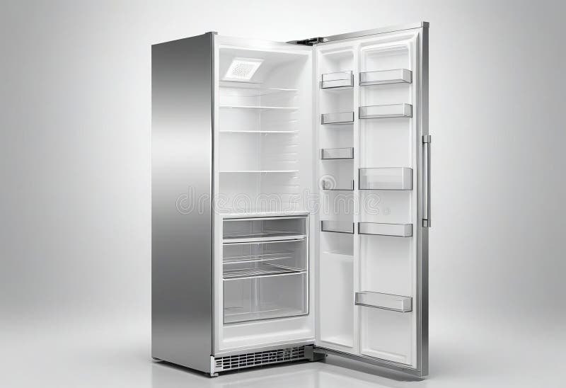 Modern Side by Side Stainless Steel Refrigerator Stock Illustration ...