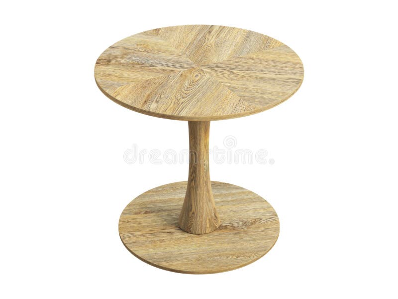 Modern Side Table with Pedestal Shape and Rounded Top and Base. 3d ...