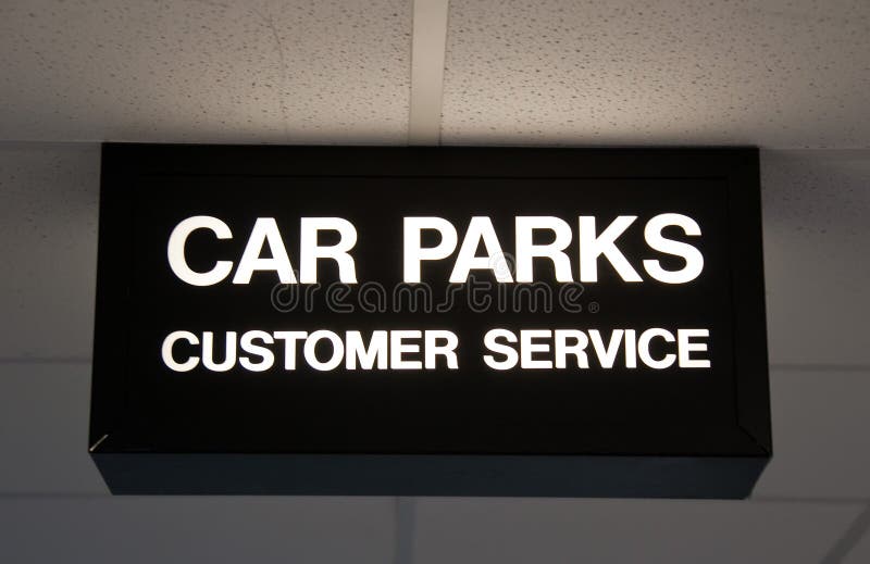 Modern Sign for Car Park and Customer Service Stock Image - Image of ...