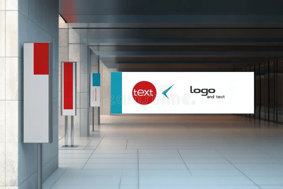 Modern Signage System Featuring Directional Poles and Branding Elements ...