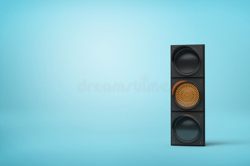Orange Traffic Light on a Modern Signal Post Stock Image - Image of ...