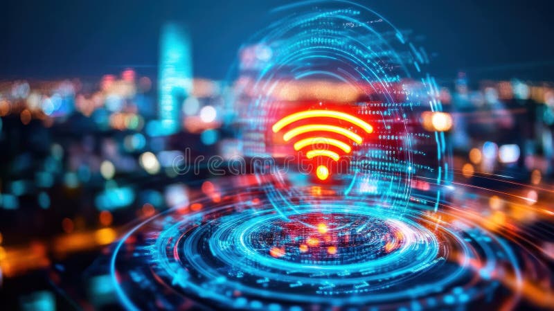 Modern Signal Processing in Telecom Infrastructure Stock Illustration ...