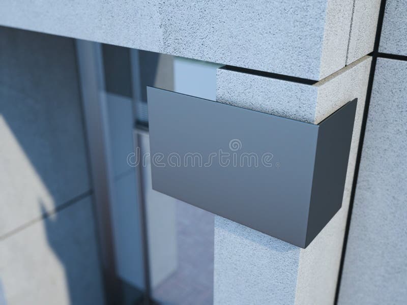 Modern Signboard on the Office Building. 3d Rendering Stock Photo ...