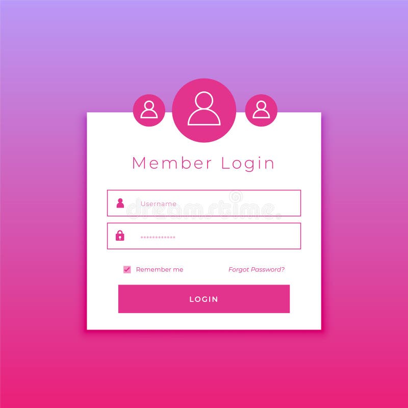 Modern Signup Page Screen Template for Website Access Stock ...