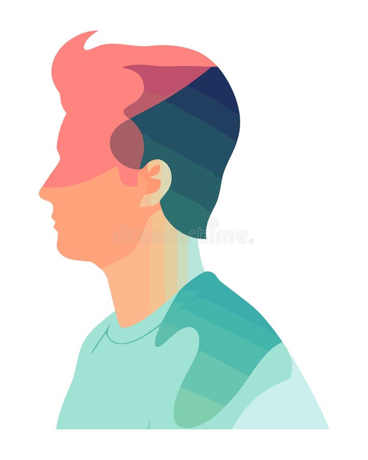 Modern Silhouette of an in Profile Man View Stock Vector - Illustration ...