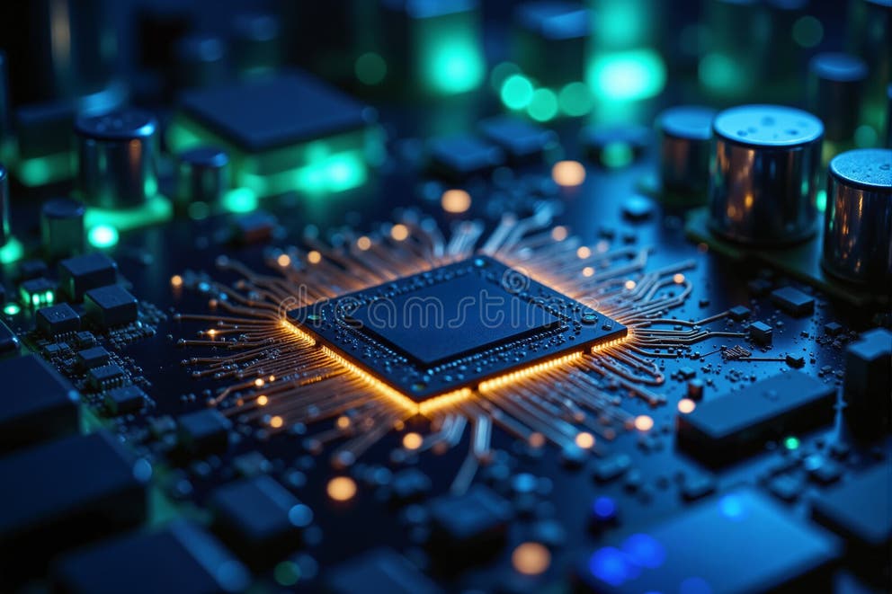 A Modern Silicon Processor Featuring Gold-plated Conductive Pathways ...