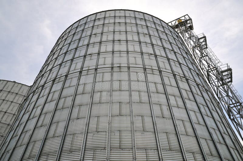 Modern Silos for Storing Grain Harvest. Stock Photo - Image of cloud ...