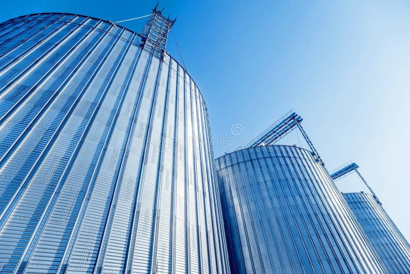 Modern Silos for Storing Grain Harvest. Agriculture. Stock Image ...