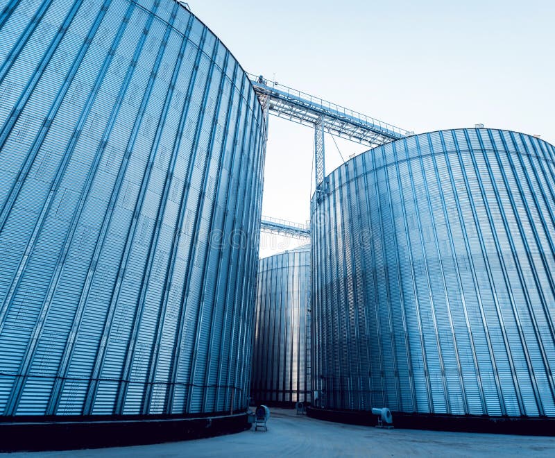 Modern Silos for Storing Grain Harvest. Agriculture Stock Image - Image ...