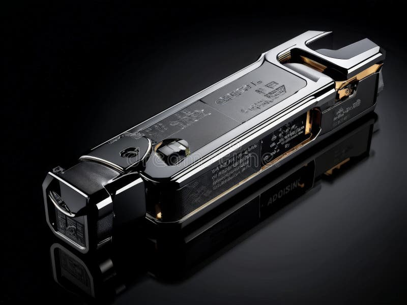 Modern Silver Battery on a Black Background Stock Illustration ...