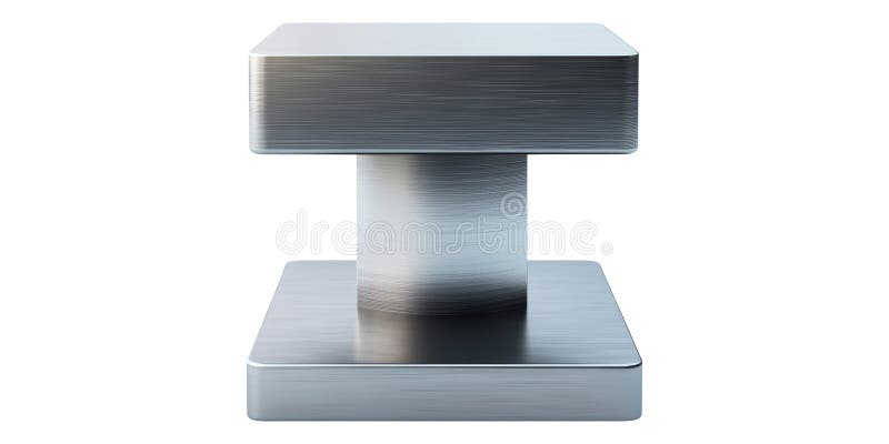 Modern Silver Block with Industrial Finish Isolated on Transparent ...