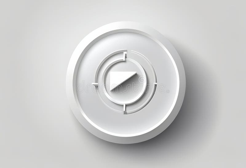 Modern Silver Button with Minimalist Design Stock Illustration ...