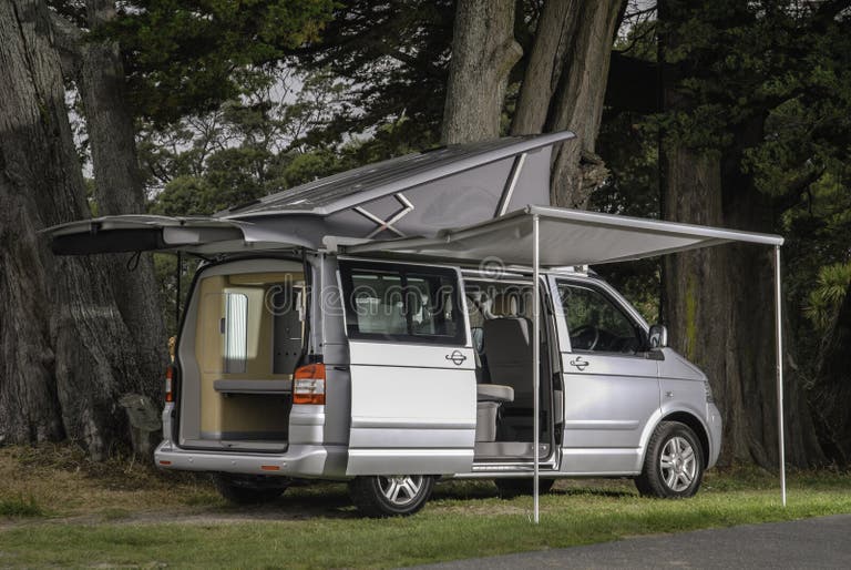 Modern silver camper van stock image. Image of recreation - 39248877