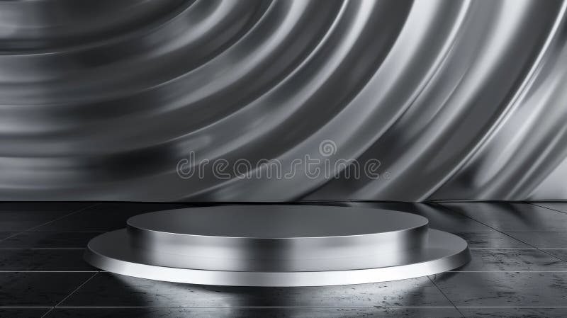 Circular Metal Pedestal Against Black Background Stock Illustration ... Circular Metal Pedestal Against Black Background Stock Illustration ...