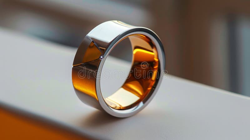 Modern Silver Gold Ring Angular Design Stock Photos - Free & Royalty ...