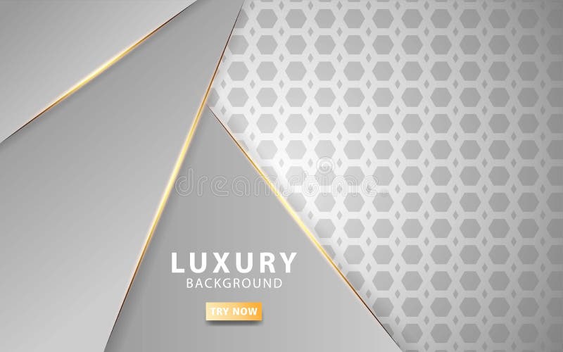 Modern Silver Grey Abstract Background with Golden Line. Realistic ...
