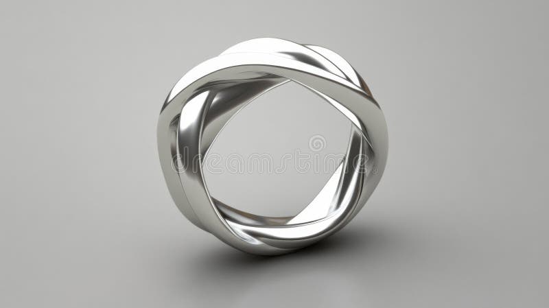 Modern Silver Intertwined Ring Design Stock Illustration - Illustration ...