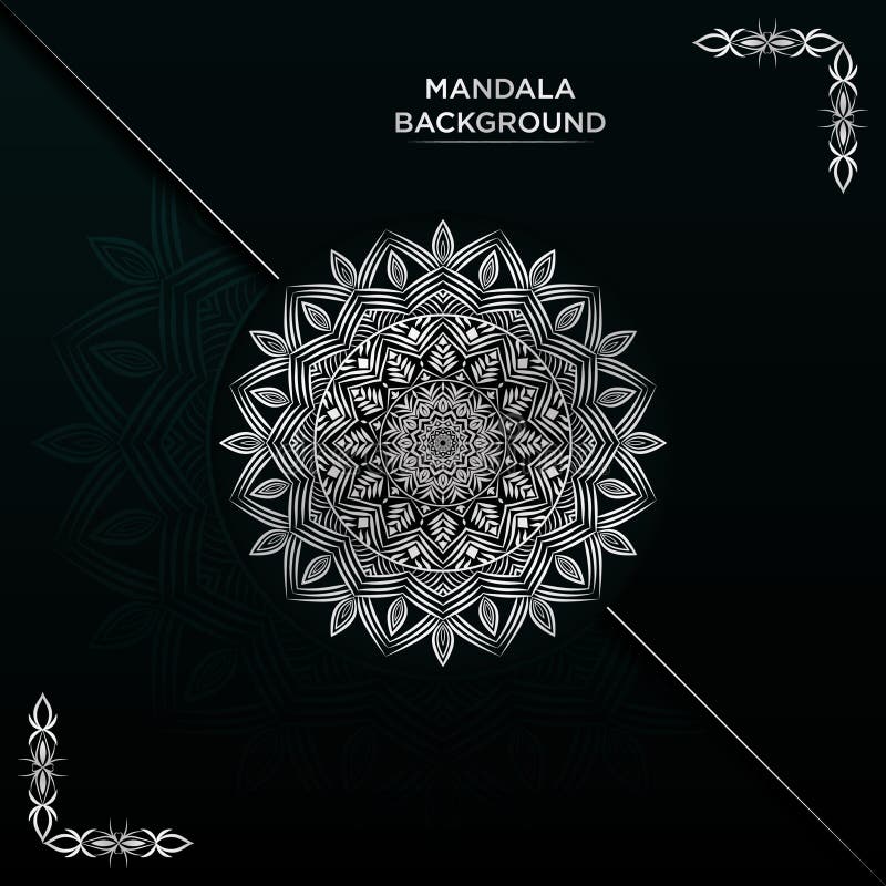Modern Silver Mandala Vector Art Pattern Stock Vector - Illustration of ...