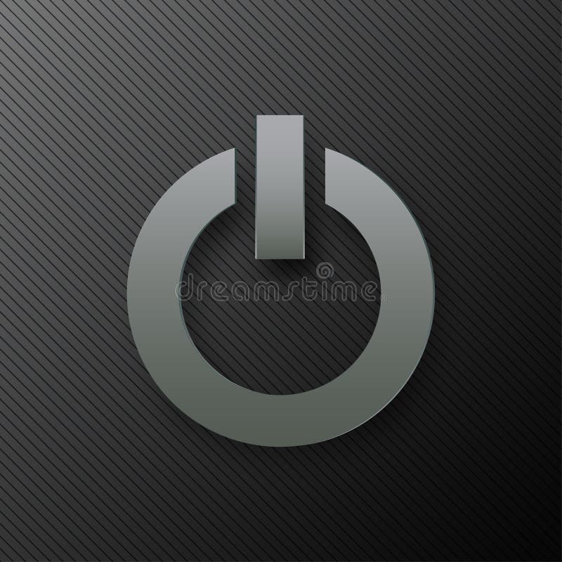 Modern Silver Metallic Power Button Stock Vector - Illustration of ...