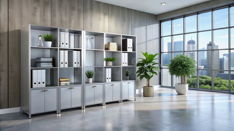 Modern Silver Office Storage Unit Sleek Design for a Streamlined ...