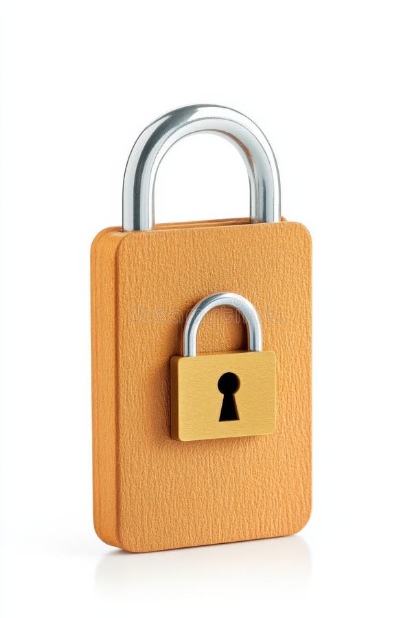 Modern Silver Padlock Yellow Secure Icon Symbolizing Online Security ...