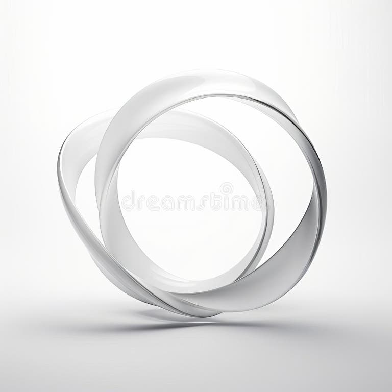 Modern Silver Ring on Crisp White Background Loop Stock Illustration - Illustration of generated ...