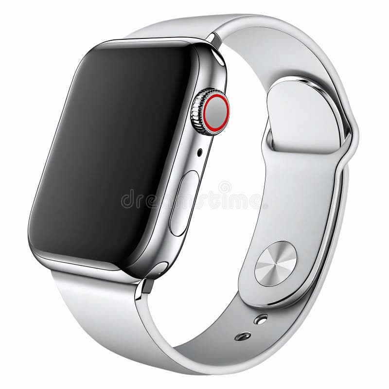 Modern Silver Smartwatch with Touchscreen Digital Interface and Stylish ...