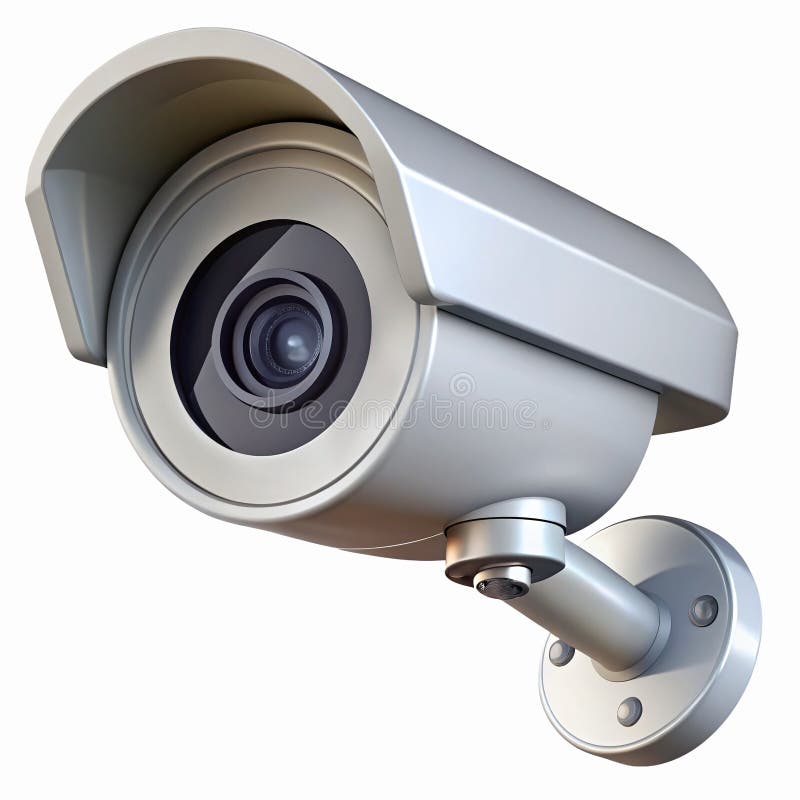 Modern Silver Surveillance Camera for Security Monitoring with ...
