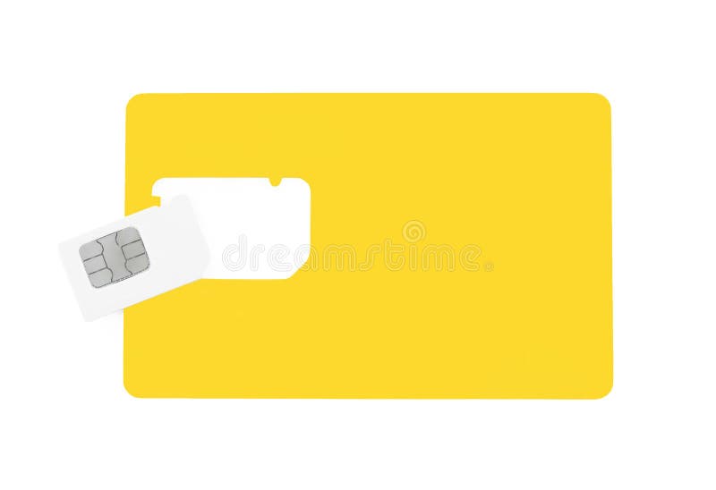 Modern SIM Card Isolated on White, Top View Stock Image - Image of call ...