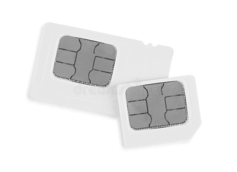 Modern SIM Cards on White, Top View Stock Image - Image of design ...